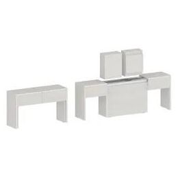 Sitzgruppe Inosign "Praktika", weiß (weiß lärche,), B:290cm H:45cm T:25cm, FSC-zertifizierter Holzwerkstoff, Sitzmöbel-Sets, Essbank, Je Bank ausziehbar bis 290 cm