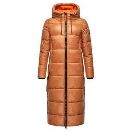 Steppmantel Navahoo "Schmuseengel", Damen, Gr. XL (42), braun (zimt), Obermaterial: 100% Nylon, Futter: 100% Polyester, Wattierung: 100% Polyester, Ärmelfutter: 100% Polyester, gerade wadenlang, Ärmel ohne Ärmelschlitz Rippstrickbündchen mit Windstopper, Mäntel, warm gefütterte Winter Steppjacke mit Kontrastdetails