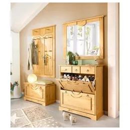 Garderoben-Set Home Affaire "Klera", beige (natur), Massivholz, Kastenmöbel-Sets, 4-teilig, aus massiver Kiefer, FSC-zertifiziert