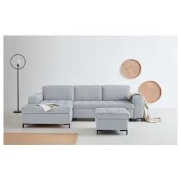Ecksofa OTTO products "Grazzo, zeitlos & elegant, moderne Sitzheftung, Breite 266cm, L-Form", silber, B:266cm H:80cm T:162cm, Struktur (100% recyceltes Polyester);Luxus-Microfaser weich (100% recyceltes Polyester), Sofas, hochwertige Stoffe aus recyceltem Material, Steppung im Sitzbereich
