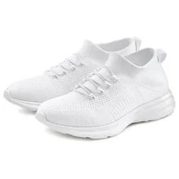 Sneaker Lascana "Slipper, Halbschuh, ultraleicht und bequem", Damen, Gr. 37, weiß, Obermaterial: 100% Textilmaterial. Futter: 100% Textilmaterial. Decksohle: 100% Textilmaterial. Laufsohle: 100% Synthetik, unifarben, Schuhe Slip-on-Sneaker, zum Reinschlüpfen mit elastischen Schnürbändern VEGAN