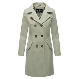 Kurzmantel Marikoo "Nanakoo", Damen, Gr. XS (34), grün (mint), Oberstoff: 90% Polyacryl, 8% Viskose, 2% Elasthan, Futter: 100% Polyester, Ärmelfutter: 100% Polyester, figurumspielend Mitte Oberschenkel, Ärmel ohne Ärmelschlitz normaler Saum, Mäntel, edler Damen Trenchcoat in Wollmantel-Optik, Topseller
