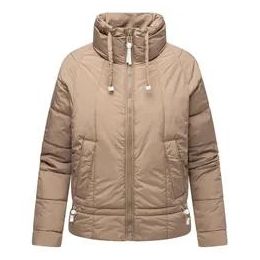 Steppjacke Navahoo "Luftzauber 14", Damen, Gr. XL (42), grau (taupe), Obermaterial: 100% Polyester (recycelt), Innenfutter: 100% Polyester, Ärmelfutter: 100% Polyester (recycelt), Wattierung: 100% Polyester (recycelt), oversize hüftlang, hoch geschlossener Ausschnitt, Ärmel ohne Ärmelschlitz normaler Saum, Jacken, Gesteppte Damen Übergangsjacke