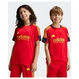 T-Shirt Adidas SPORTSWEAR "J NP TEE", Kinder, Gr. 164, rot (better scarlet, legend ink, bold gold), Obermaterial: 100% Polyester, Shirts