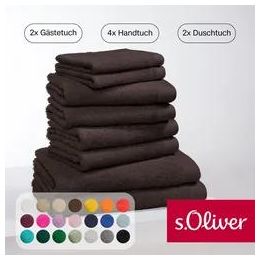 Handtuch Set s.Oliver "s.Oliver, Premium Qualität, 600 gr/m2", braun, 8 Stk., Walkfrottier, Obermaterial: 100% Baumwolle, Handtuch-Sets, 2 Gästetücher 30x50, 4 Handtücher 50x100, 2 Duschtücher 70x140