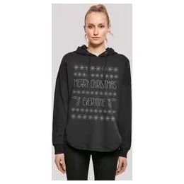 Kapuzenpullover F4NT4STIC "Merry Christmas Everyone Weihnachten", Damen, Gr. L, schwarz, Obermaterial: 100% Baumwolle, oversize, Pullover Sweatshirt Hoodie, Print