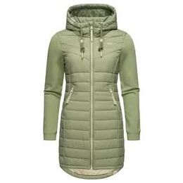 Steppmantel Ragwear "Lucinda Long II", Damen, Gr. 4XL (48), grün (helloliv), Obermaterial: 100% Polyester, Obermaterial Ärmel: 100% Baumwolle, Innenmaterial: 100% Polyester, Futter: 100% Polyester, Wattierung: 100% Polyester, figurumspielend Po-bedeckend, Ärmel ohne Ärmelschlitz normaler Saum, Mäntel, Mantel aus modernem Materialmix mit Kapuze