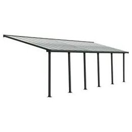 Terrassendach PALRAM - CANOPIA "Olympia 3x8.5", grau, B:860cm T:295cm, Aluminium, Polycarbonat (PC), Terrassenüberdachungen, BxT: 860x295 cm