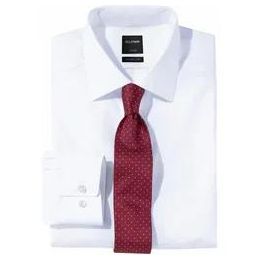 Businesshemd OLYMP "Luxor modern fit", Herren, Gr. 45, Verlängerter Arm, weiß, Web, Obermaterial: 100% Baumwolle, unifarben, Basic, tailliert, verstellbar runde 1-Knopf-Manschette mit Knöpfen, Hemden, extra lange Ärmel, bügelfrei, mit Brusttasche