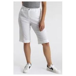 Bermudas KjBRAND "BETTY", Damen, Gr. 54, N-Gr, weiß, Web, Obermaterial: 47% Baumwolle, 45% Polyester, 6% Viskose, 2% Elasthan, Basic schmal, Hosen, Sommerhose Wash & Go