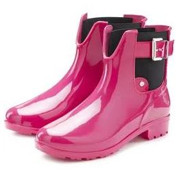 Gummistiefelette Vivance, Damen, Gr. 41, pink, Obermaterial: 100% PVC. Futter: 100% Textilmaterial. Decksohle: 100% Textilmaterial. Laufsohle: 100% Synthetik, glänzend, unifarben, Schuhe Chelseaboots Gummiboots Schlupfboots, Gummistiefel im Chelsea-Look, Schlupfstiefel, Boots, Stiefel VEGAN