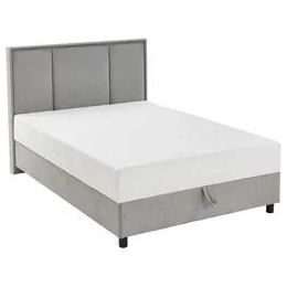 Boxbett "ARLA", grau (hellgrau), B:145cm L:213cm, ATLANTIC HOME COLLECTION, Komplettbetten, Boxspringbett, mit Taschen-Federkernmatratze und Bettkasten