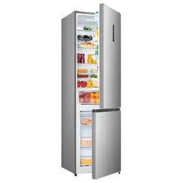 Hanseatic Kühl-/Gefrierkombination "HKGKB20060BNFI", Energieeffizienz: B (A-G), silber (silberfarben), Rechtsanschlag, Kühlschränke