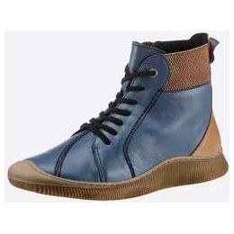 Stiefelette Gemini, Damen, Gr. 40, blau (jeansblau), Glattleder, Schuhe