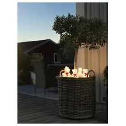 Konstsmide LED-Lichterkette "Weihnachtsdeko aussen", Energieeffizienz: F (A-G), transparent, Dioden 40 Stk. Flammen 40 Stk., Kabellänge 5m x Gesamtlänge 9m, Lichterketten, LED Acryl Bären 5-er Set, 40 warm weiße Dioden