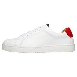 Sneaker N91 "Original Draft BB Herrensneaker", Herren, Gr. 41, weiß (weiß, rot, blau), Leder, Schuhe, Turnschuh Leder handgefertigt, sportlicher Freizeitschuh Herren