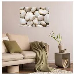 Wandsticker queence "Stones", weiß, B:150cm H:90cm T:0,1cm, Folie, Wandtattoos, Selbstklebend, kinderleichte Anbringung