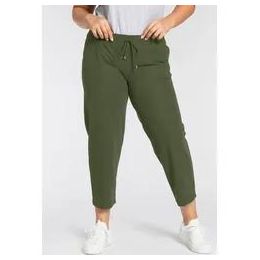 Schlupfhose KjBRAND "7/8 Babsie Jogg Sensitiv", Damen, Gr. 46, N-Gr, grün (oliv), Web, Obermaterial: 72% Polyamid, 28% Elasthan, unifarben, 7/8-Länge, Hosen, Sommerhose mit Schlupfbund