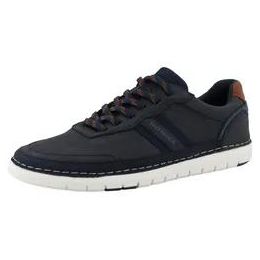 Sneaker Romika, Herren, Gr. 41, blau (navy, braun), Lederimitat, Textil, kontrastfarbene Details, Schuhe, Freizeitschuh, Halbschuh, Schnürer mit Kontrast-Rahmennaht