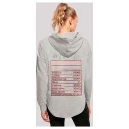 Kapuzenpullover F4NT4STIC "Mom Nutrition Facts", Damen, Gr. XL, grau, Obermaterial: 100% Baumwolle, oversize, Pullover, Premium Qualität