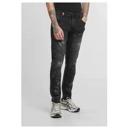 Bequeme Jeans 2Y Premium "2Y Premium 2Y SANTI BIKER SLIM FIT JEANS", Herren, Gr. 30, Normalgrößen, schwarz, 98% Baumwolle, 2% Elasthan, unifarben, Jeans