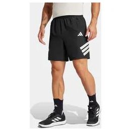Shorts Adidas PERFORMANCE "GYM+ 3S SHORT", Herren, Gr. S, Länge 7, schwarz-weiß (schwarz, weiß), Obermaterial: 87% Polyester, 13% Elasthan, Hosen
