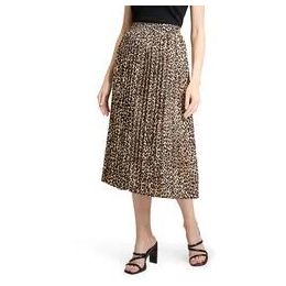 Maxirock Betty Barclay "Damen Plisseerock mit Gummizug", Damen, Gr. 46, beige (beige, schwarz), Obermaterial: 100% Polyester., figurumspielend lang, Röcke, Falten