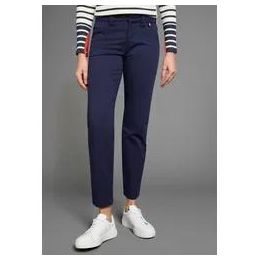 Chinohose HECHTER PARIS, Damen, Gr. 40, N-Gr, blau (marine), Web, Obermaterial: 98% Baumwolle, 2% Elasthan, unifarben, normal lang, Hosen, im geraden Schnitt
