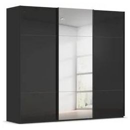 Schwebetürenschrank Rauch "Kleiderschrank Schrank Garderobe Schlafzimmerschrank CONTIDO", schwarz (schwarz, glas schwarz), B:242cm H:223cm T:68cm, Holzwerkstoff, Schränke, aus hochwertigem Material in 6 Breiten 2 Griff-Farben MADE IN GERMANY