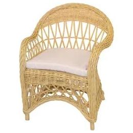 Relaxsessel, beige, B:65cm H:85cm T:65cm, Bezug 100% Polyester, HOFMANN LIVING AND MORE, Sessel, Handgeflochten