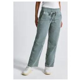 Cordhose Street One, Damen, Gr. 46, Länge 30, washed blau, Web, 98% Baumwolle, 2% Elasthan, unifarben, loose fit lang, Hosen, in Cord-Optik