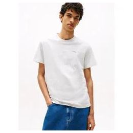 T-Shirt Tommy Jeans "TJM SLIM LINEAR CHEST TEE EXT", Herren, Gr. 3XL, grau (lt grau htr), Single Jersey, Obermaterial: 100% Baumwolle, regular fit normal, Rundhals, eingesetzt abgesteppte Kante, Shirts, Mit Rundhalsausschnitt