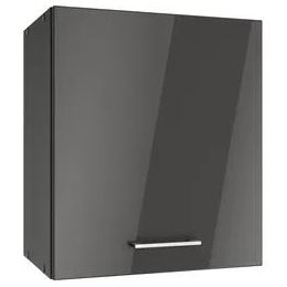 H&auml;ngeschrank KOCHSTATION "KS-Milan", grau (grau hochglanz), B:50cm H:57cm T:34cm, MDF, Schr&auml;nke, H&auml;ngeschrank, H&auml;ngeschrank 50 cm, matte oder hochgl&auml;nzende Fronten