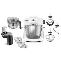 Bosch Küchenmaschine "MUMS6EW24D", weiß, B:32cm H:33cm T:38cm, Küchenmaschinen, 7 Stufen, 4 Scheiben, Zitruspresse, Knethaken/Rühr-/Silikonbesen