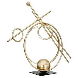 Dekoobjekt CASABLANCA BY GILDE "Skulptur Abstracto goldfarben H. 45,5 cm", gold (goldfarben), B:48cm H:45,5cm T:13cm, Metall, Dekofiguren