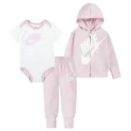 Erstausstattungspaket Nike SPORTSWEAR "NKN SUSTAINABLE 3PC FZ SET", Kinder, Gr. 92 (24), pink (pink foam), Jersey, Obermaterial: 100% Polyester, KOB Set-Artikel, für Babys
