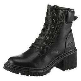 Schnürstiefelette Dockers BY GERLI, Damen, Gr. 36, schwarz, Lederimitat, Schuhe, Biker Boots mit Reißverschluss