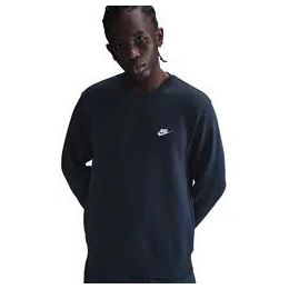 Sweatshirt Nike SPORTSWEAR "M NK CLUB BB CREW", Herren, Gr. XL, obsidian, weiß, Obermaterial: 80% Baumwolle, 20% Polyester, Sweatshirts