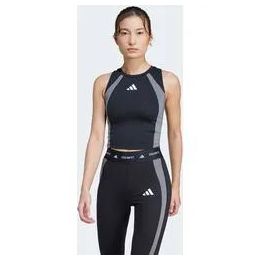 Tanktop Adidas PERFORMANCE "TF CB TK", Damen, Gr. XL, schwarz (schwarz, grau four), Obermaterial: 83% Polyester, 17% Elasthan, Sportlich, Rundhals, Tops