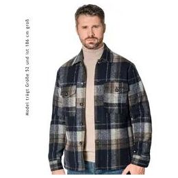 Langarmhemd Venti "Venti Hemdjacke uni", Herren, Gr. 52, Normalgrößen, blau, 95% Polyester, 5% Wolle, unifarben, Basic, Hemden