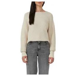 Strickpullover s.Oliver, Damen, Gr. 34, light beige melange, Strick, Obermaterial: 60% Baumwolle, 40% Polyacryl, unifarben, weit hüftbedeckend, Rundhals, Flachstrickbündchen, Pullover, mit Strick-Muster und Rundhals