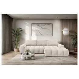 Ecksofa Inosign "AZITA klein optionale Schlafsofa mit Bettkasten, B/T/H: 270/166,5/84cm", beige, B:270cm H:84cm T:166,5cm, 100% Polyester, Sofas, L-Form mit Wellenunterfederung, Bubble-Optik, Topseller