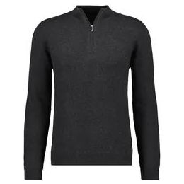 Rundhalspullover Ragman, Herren, Gr. 52, grau (anthrazit), 95% Baumwolle 5% Kaschmir, ohne Ausschnitt, Pullover