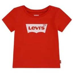 Levi's T-Shirt LEVI'S KIDS "LVG BATWING TEE", Mädchen, Gr. 12M (80), rot (poppy rot), Jersey, Obermaterial: 100% Baumwolle, Basic schmal hüftbedeckend, Rundhals, Shirts, mit LEVIS-Print - for BABY GIRLS