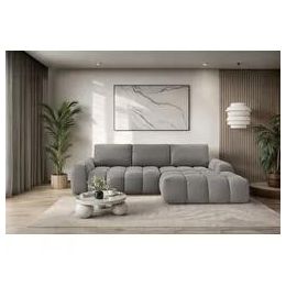 Ecksofa Inosign "AZITA klein optionale Schlafsofa mit Bettkasten, B/T/H: 270/166,5/84cm", beige (taupe), B:270cm H:84cm T:166,5cm, 100% Polyester, Sofas, L-Form mit Wellenunterfederung, Bubble-Optik, Topseller