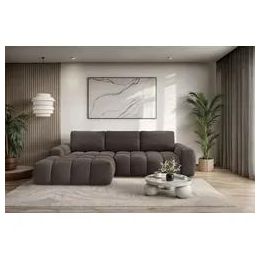 Ecksofa Inosign "AZITA klein optionale Schlafsofa mit Bettkasten, B/T/H: 270/166,5/84cm", braun, B:270cm H:84cm T:166,5cm, 100% Polyester, Sofas, L-Form mit Wellenunterfederung, Bubble-Optik, Topseller