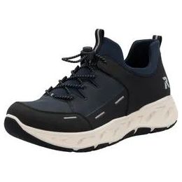 Slip-On Sneaker Rieker SPORT, Damen, Gr. 37, schwarz (nachtblau, schwarz), Nubuklederimitat, Textil, Schuhe, Schlupfschuh, Freizeitsneaker, Halbschuh mit gepolstertem Schaftrand