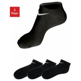 Sneakersocken Nike "SX7678-010", Damen, Gr. XL (46/50), schwarz, Baumwolle, Elasthan, Nylon, elastisch, Socken, mit Mittelfußgummi