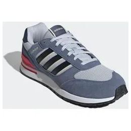 Sneaker Adidas SPORTSWEAR "RUN 80S", Gr. 42,5, schwarz (halblu, cschwarz, purrub), Leder, Synthetik, Textil, Schuhe