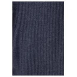 T-Shirt s.Oliver, Damen, Gr. 48/50, dunkelblau, meliert, Rippware, Obermaterial: 92% Viskose (LENZINGTM), 8% Elasthan, meliert, lässig geschnitten, Rundhals, Shirts, Aus weicher Rippqualität